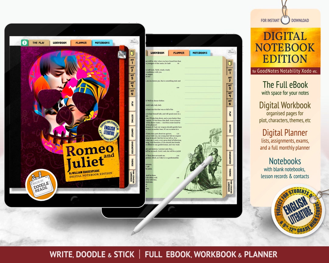 Romeo and Juliet: Digital Notebook Edition - for Notability, Goodnotes ...