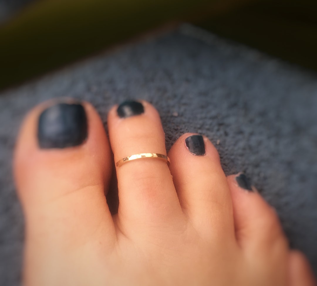 Hammered 14k Gold Filled Toe Ring: Adjustable Boho Body Jewelry - Etsy UK