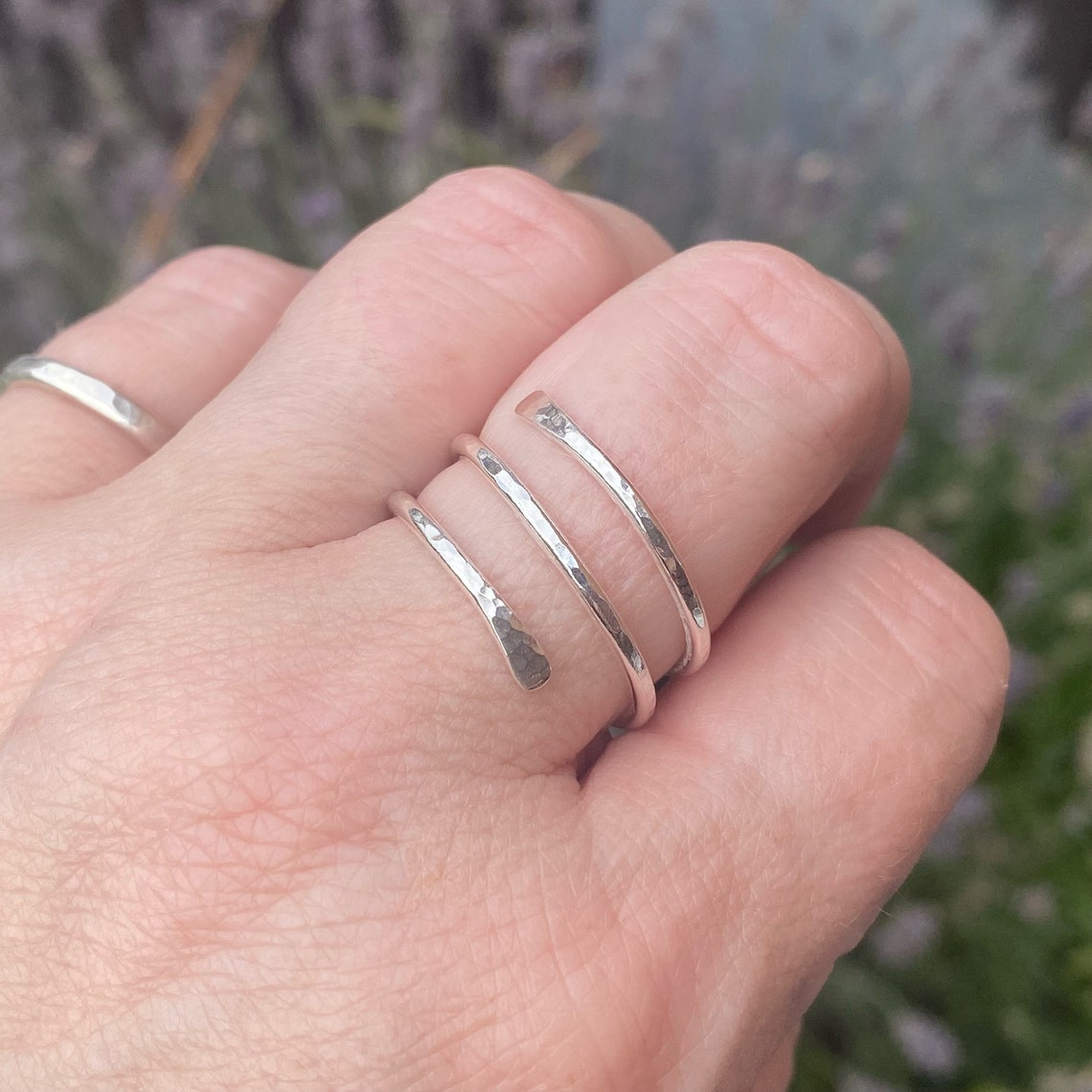 Open Crossover Sterling Silver Thumb Ring Hammered Thumb - Etsy UK