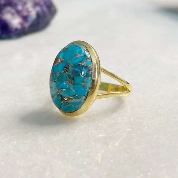 Turquoise Gold Ring - Etsy