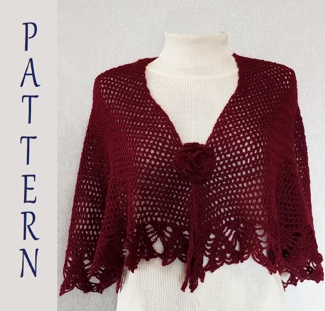 Crochet Lace Capelet and Shawl PATTERN, Tutorial, Foto and Diagrams - Etsy