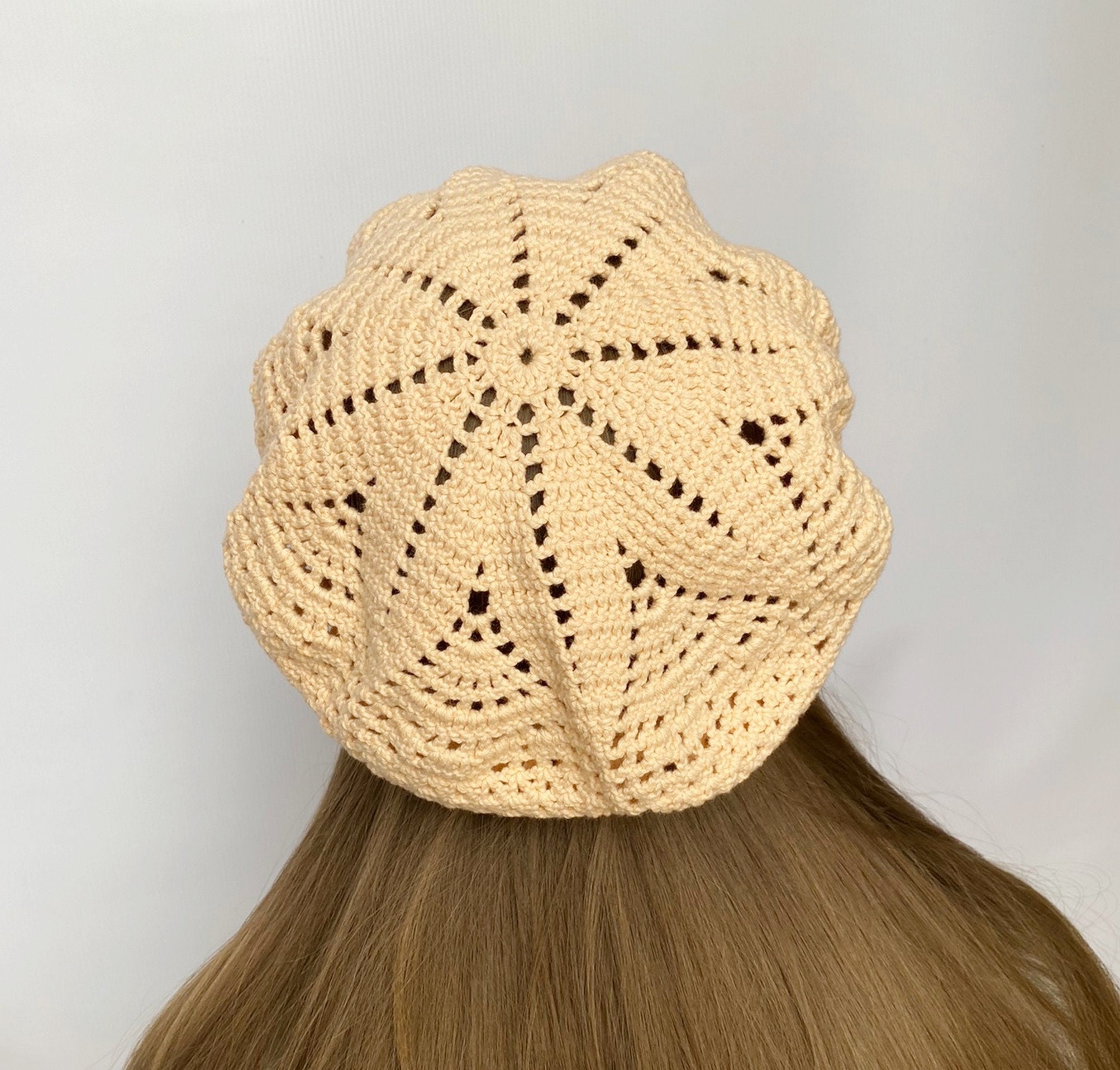 Summer Crochet Beret PATTERN PDF Written Tutorial and Foto - Etsy
