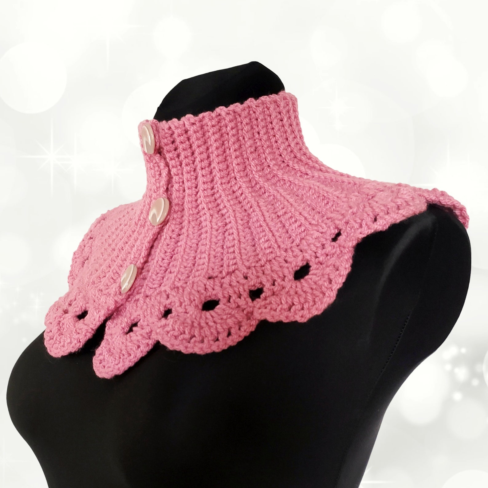 Woman Crochet Cape, Woman Neck Wrap With Buttons - Etsy