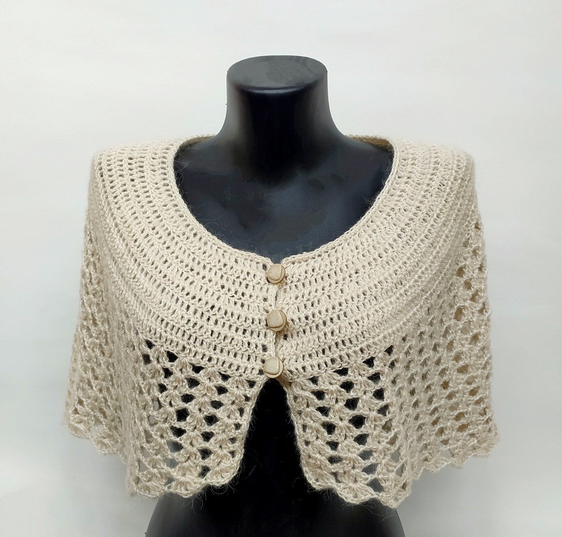 Crochet Lace Capelet PATTERN PDF Tutorials Foto and Diagrams - Etsy