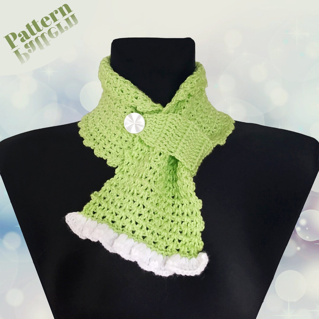 Crochet Pattern Keyhole Scarf for Girl, Tutorial, Charts and Photo - Etsy