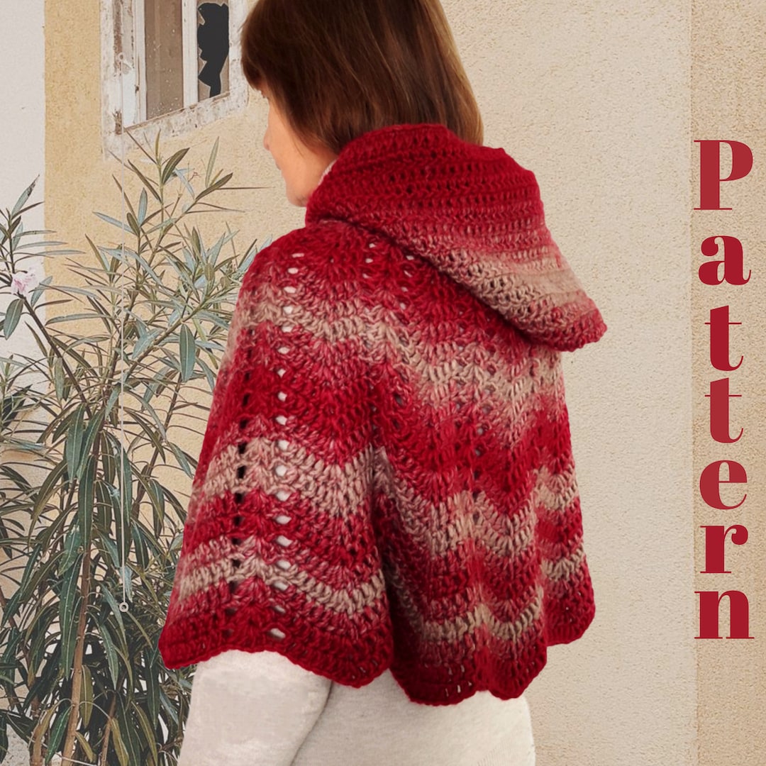 Crochet Hooded Capelet PATTERN, Tutorials, Photos and Diagrams - Etsy