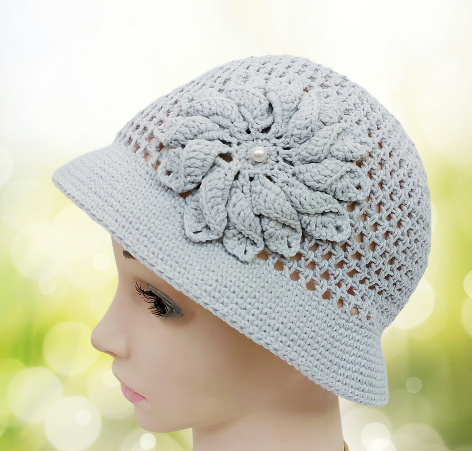 Crochet Woman Summer Cloche Hat Pattern Beach Brim Hat - Etsy