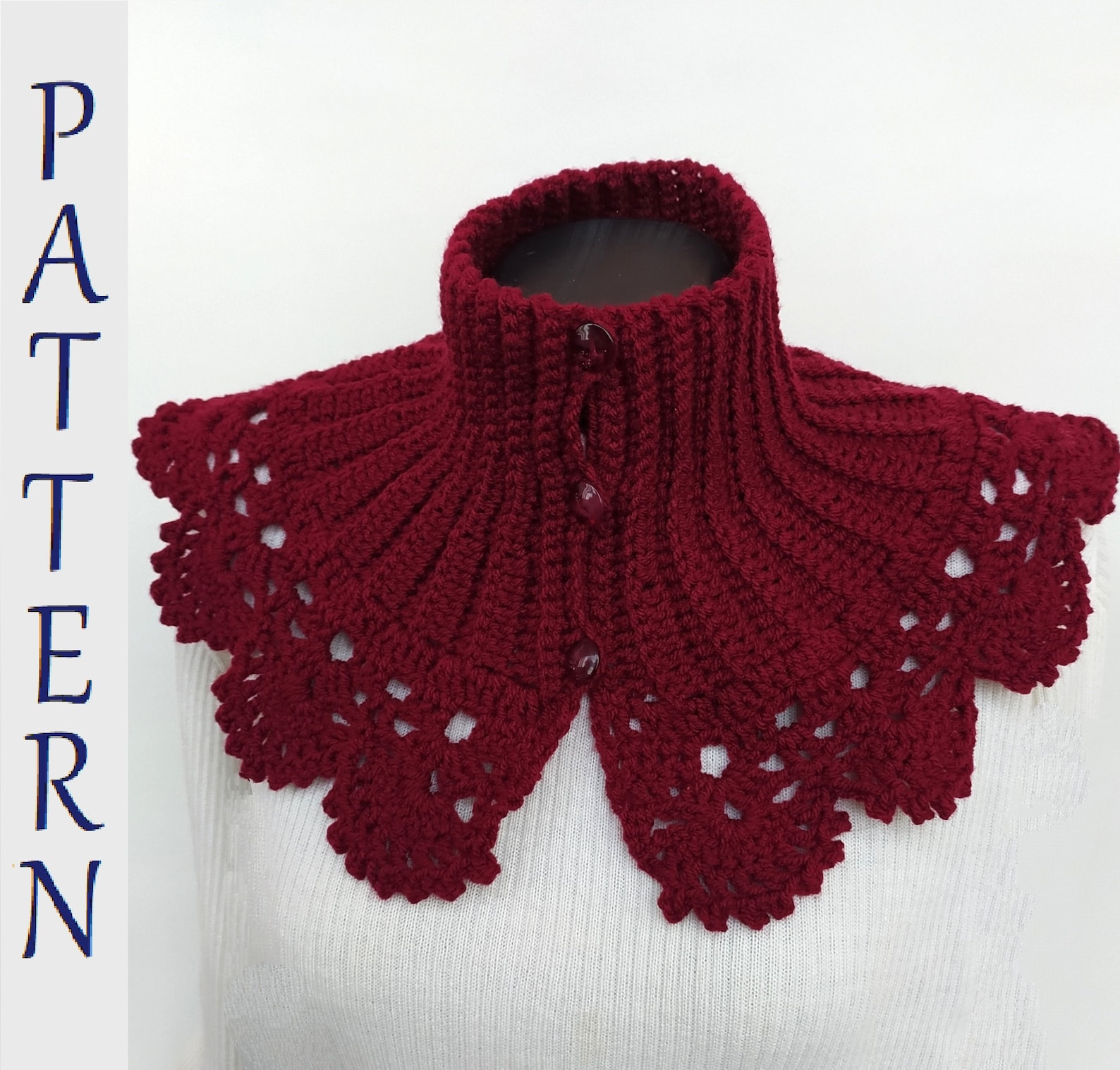 Crochet Woman Capelet PATTERN, Crochet Collar, Tutorial With Photo and ...