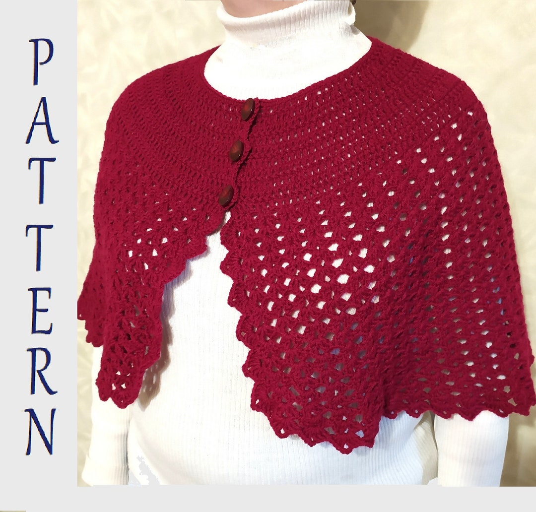 Crochet Capelet PATTERN Tutorials Photo and Charts - Etsy