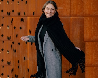 Oatmeal Knit Scarf // Extra Long Wool Scarf // Winter Scarves // THE ...