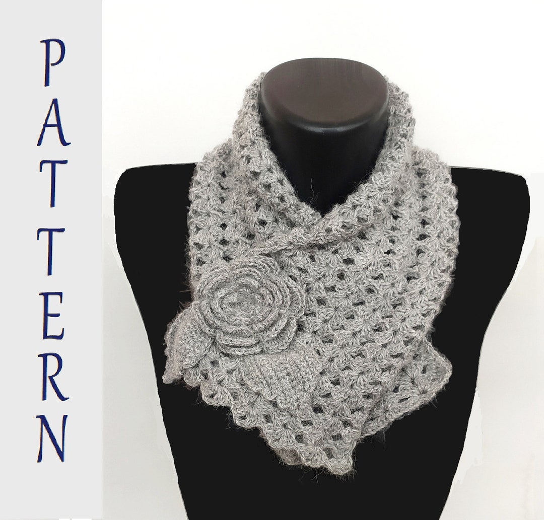 Neck Cowl PATTERN, PDF, Woman Crochet Scarf, Photo, Diagrams and ...