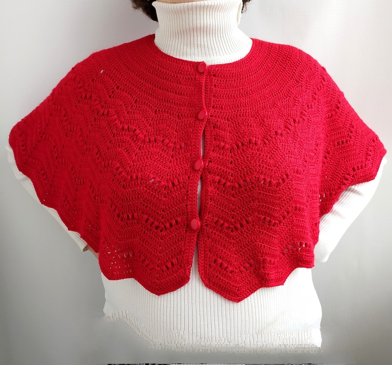 Crochet Capelet PATTERN, Tutorial, Photo, Diagrams - Etsy