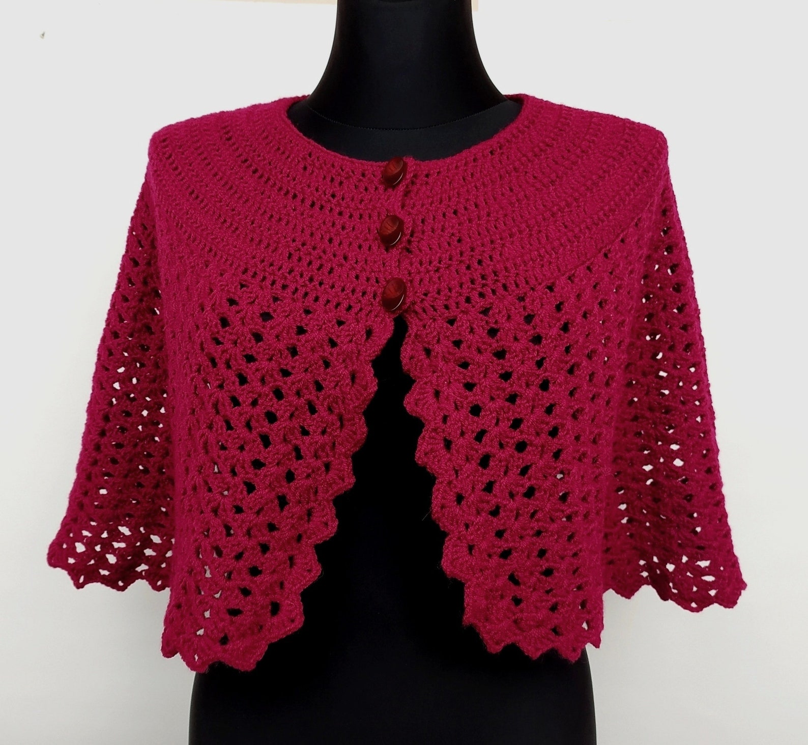 Crochet Capelet PATTERN Tutorials Photo and Charts - Etsy Australia