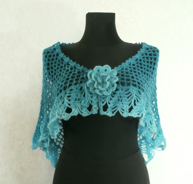 Crochet Lace Capelet and Shawl PATTERN, Tutorial, Photo and Diagrams - Etsy