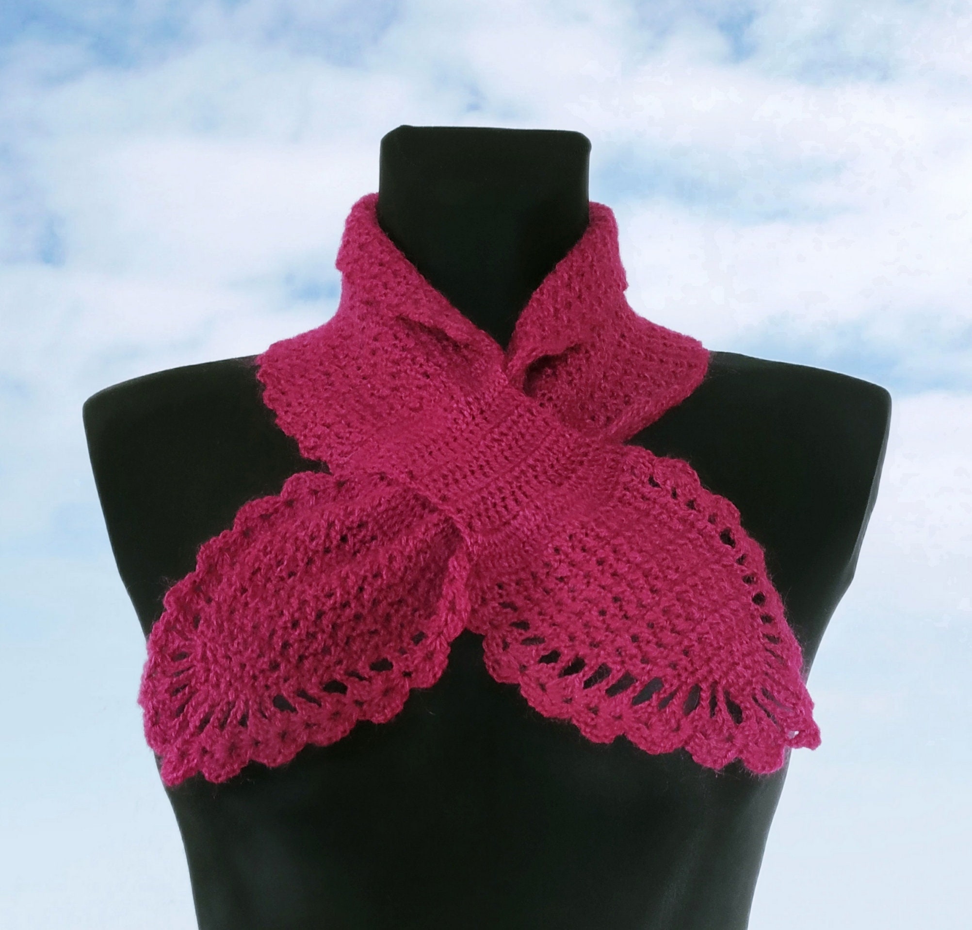 Ascot Keyhole Crochet Woman Scarf, Miss Marple Style - Etsy