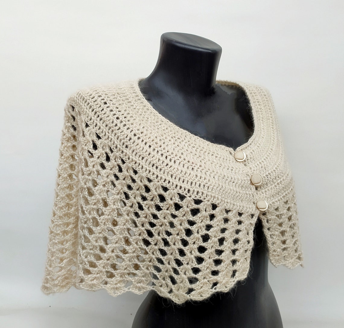 Crochet Lace Capelet PATTERN PDF Tutorials Foto and Diagrams - Etsy