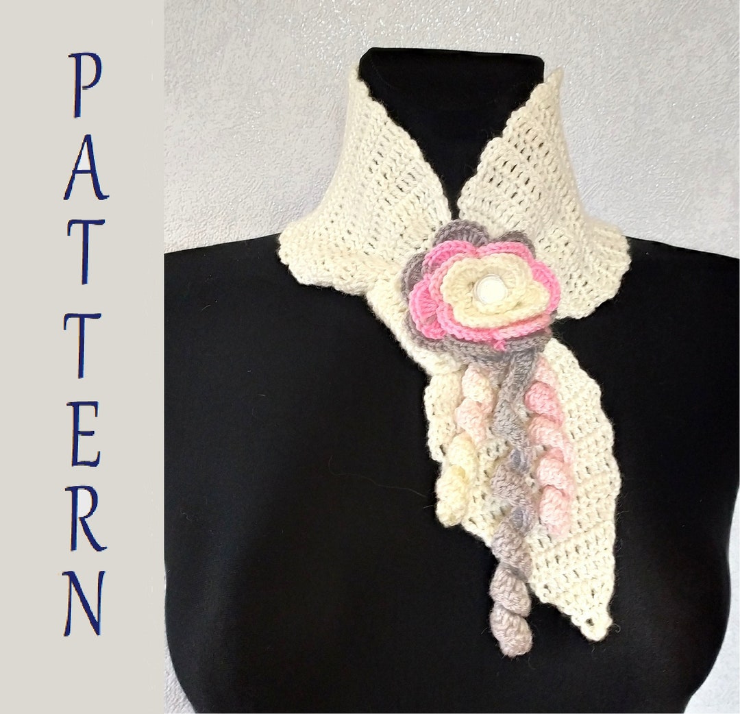 Crochet Flower Keyhole Scarf Pattern: Beginner Tutorial (PDF Download ...