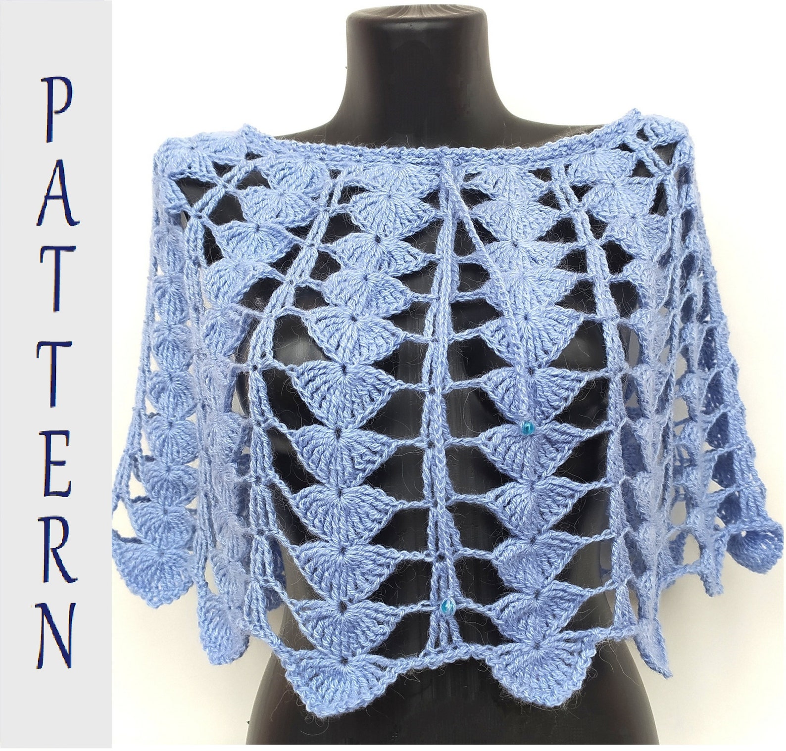 Crochet Lace Capelet PATTERN PDF - Etsy