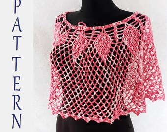 Crochet Lace Capelet PATTERN Tutorial Foto and Diagrams | Etsy