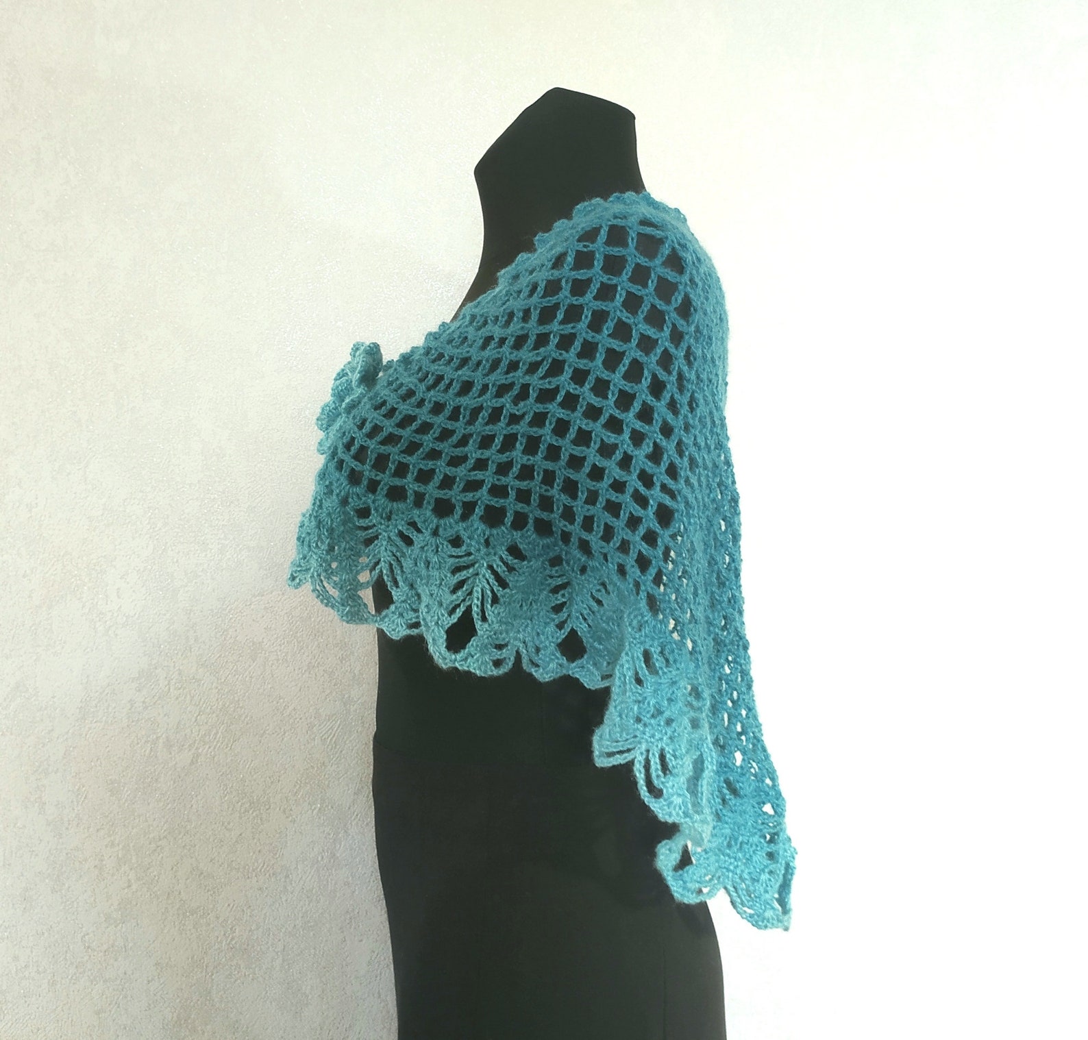Crochet Lace Capelet and Shawl PATTERN, Tutorial, Photo and Diagrams - Etsy