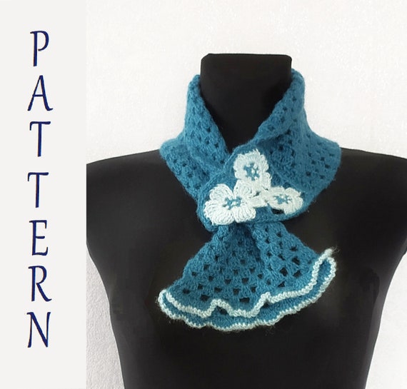 Crochet Keyhole Scarf PATTERN PDF Tutorial Charts and Foto - Etsy