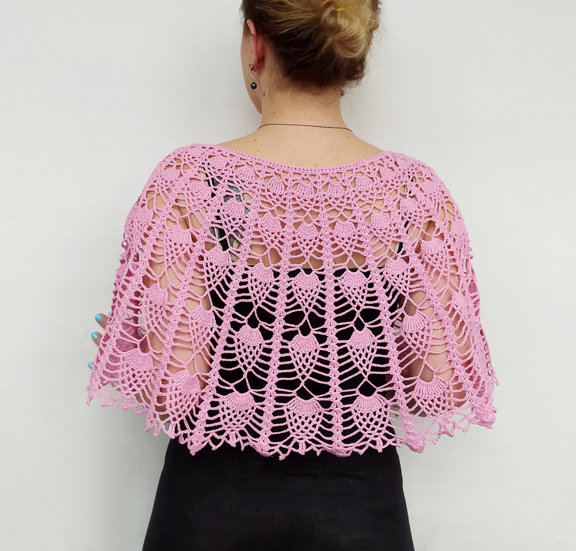 Crochet Lace Capelet PATTERN Tutorial Foto and Diagrams - Etsy
