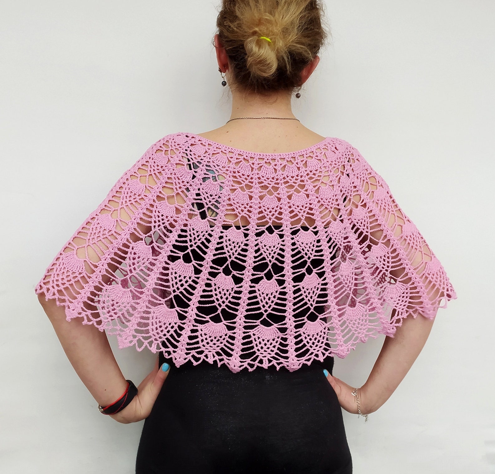 Crochet Lace Capelet PATTERN, Tutorial, Photo, and Diagrams - Etsy