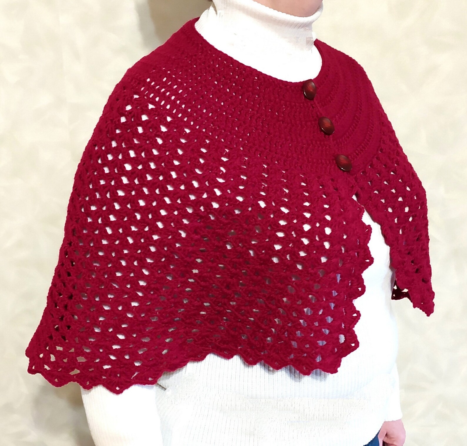Crochet Capelet PATTERN, Tutorial in English and French, Photos and ...