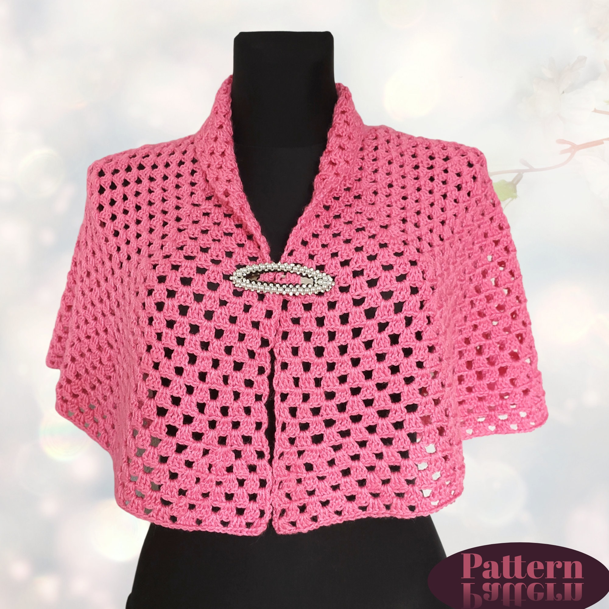 Crochet Lace Capelet and Shawl PATTERN, Tutorial, Photo and Diagrams - Etsy