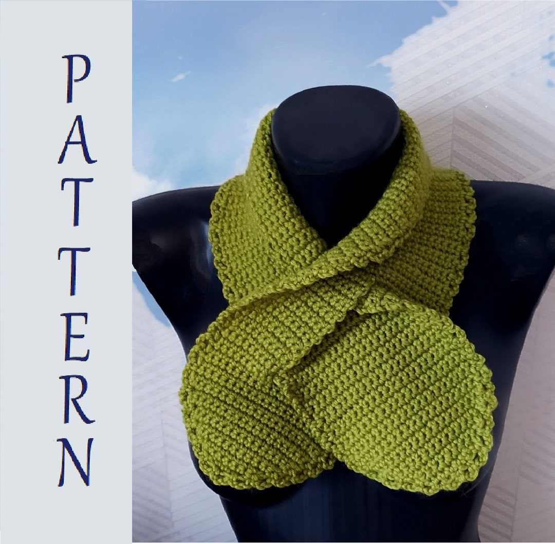 Ascot Keyhole Crochet Scarf Pattern: Ladies Bow Tie Wrap (PDF) - Etsy