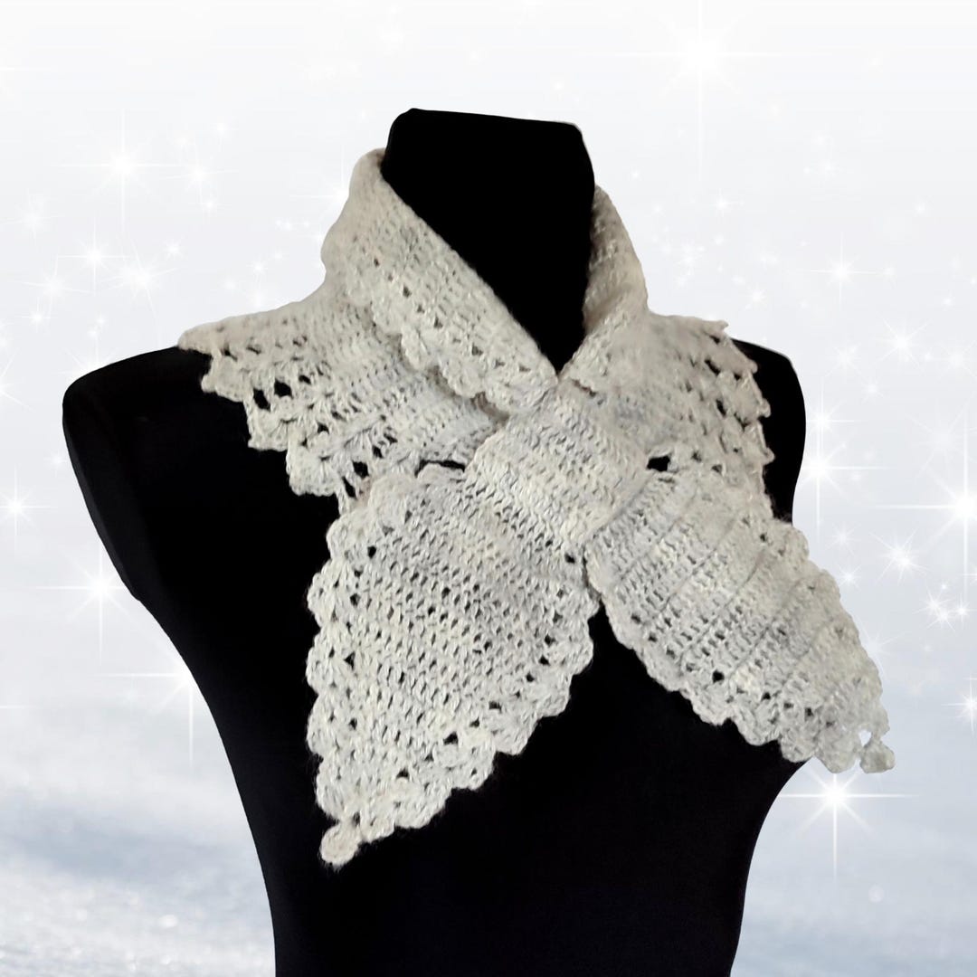 Keyhole Scarf for Woman, Crochet Ascot Scarf-collar - Etsy