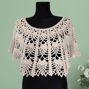 Crochet Lace Capelet PATTERN, Tutorial, Photo, and Diagrams - Etsy
