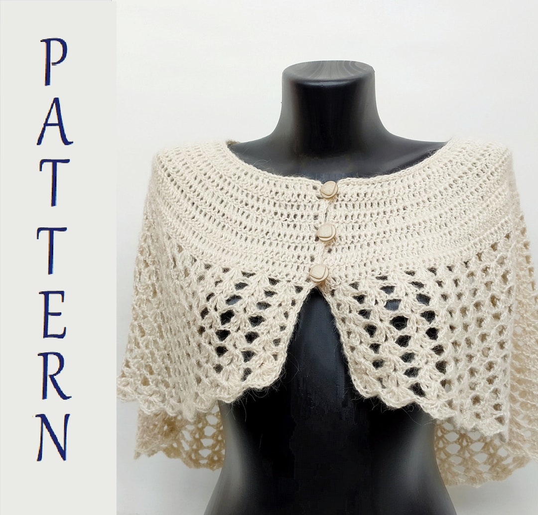Crochet Lace Capelet PATTERN PDF Tutorials Foto and Diagrams - Etsy