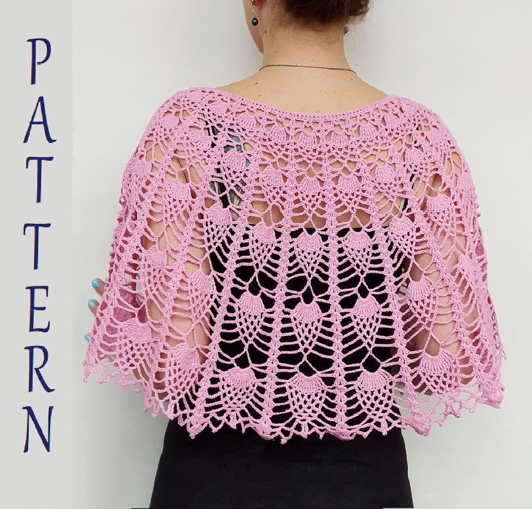 Crochet Lace Capelet PATTERN, Tutorial, Photo, and Diagrams - Etsy