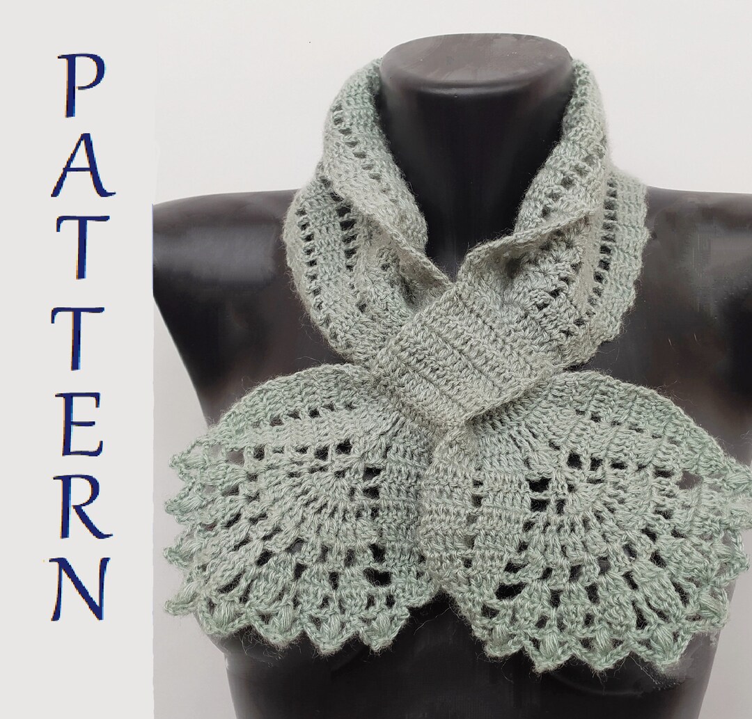 Crochet Keyhole Scarf Pattern: US & UK Terms, Photo Tutorial (PDF) - Etsy