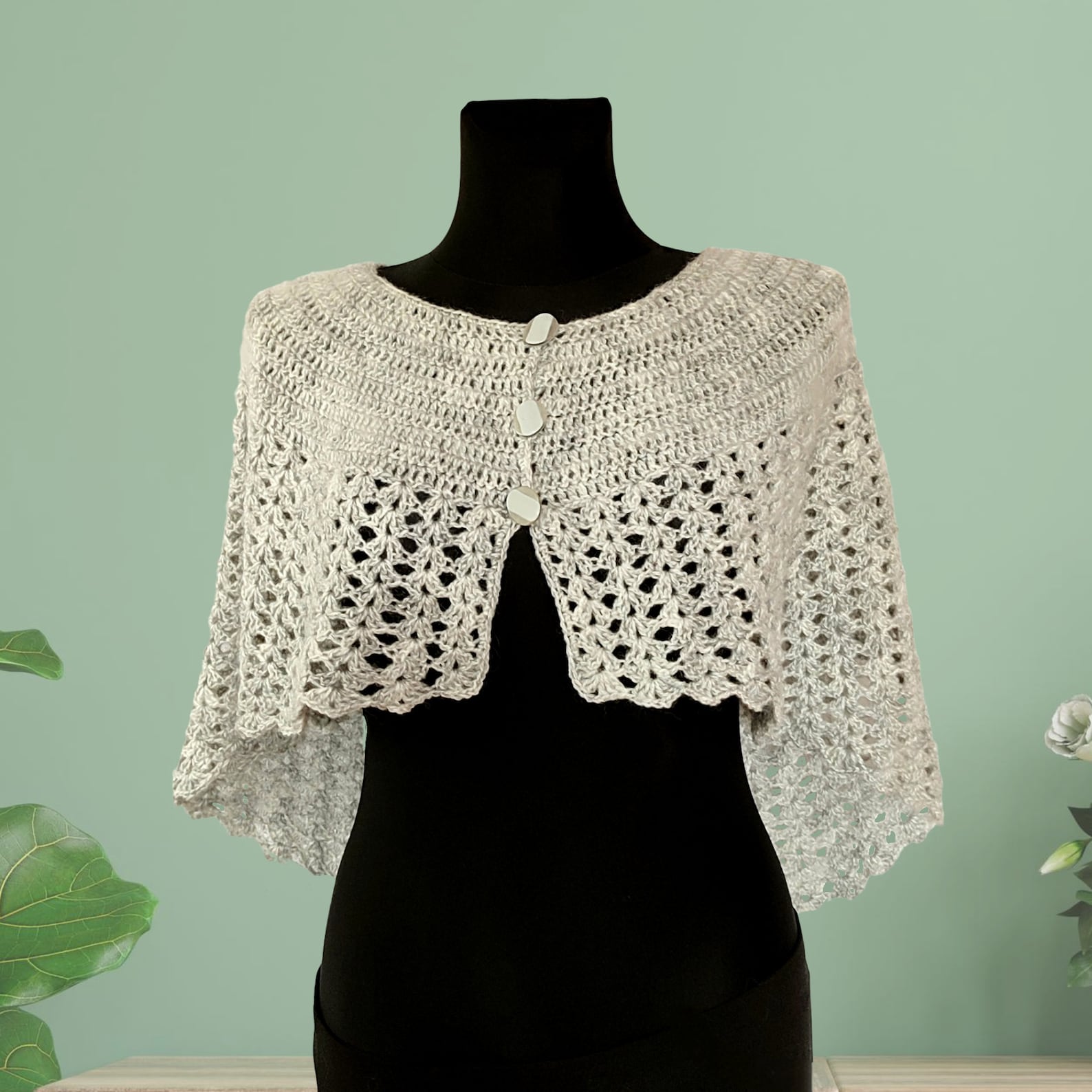 Crochet Lace Capelet PATTERN, Tutorial, Photo, and Diagrams - Etsy