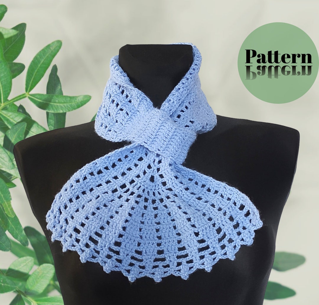 Crochet Keyhole Scarf PATTERN, Written Tutorial, Photo and Diagram - Etsy