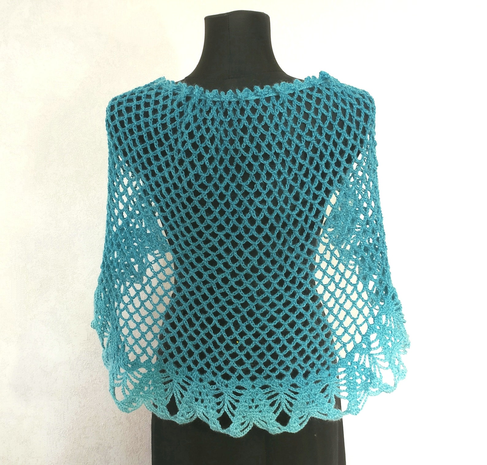 Crochet Lace Capelet and Shawl PATTERN, Tutorial, Photo and Diagrams - Etsy