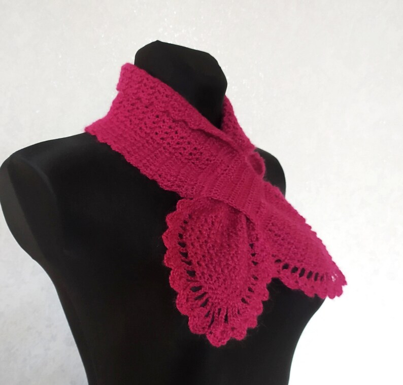 Ascot Keyhole Crochet Woman Scarf Miss Marple Style - Etsy