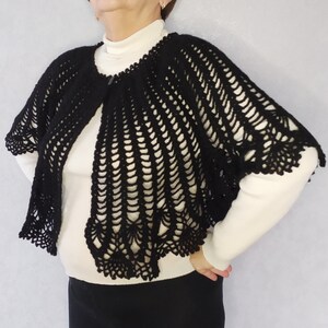 Crochet Lace Capelet PATTERN Large Size, Tutorial, Photo and Diagrams ...