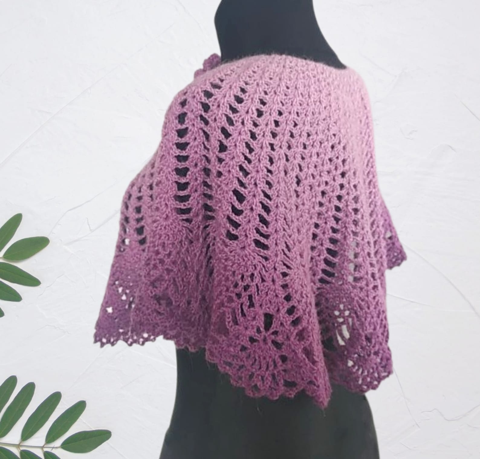 Crochet Lace Capelet PATTERN Large Size Tutorial Photo and - Etsy