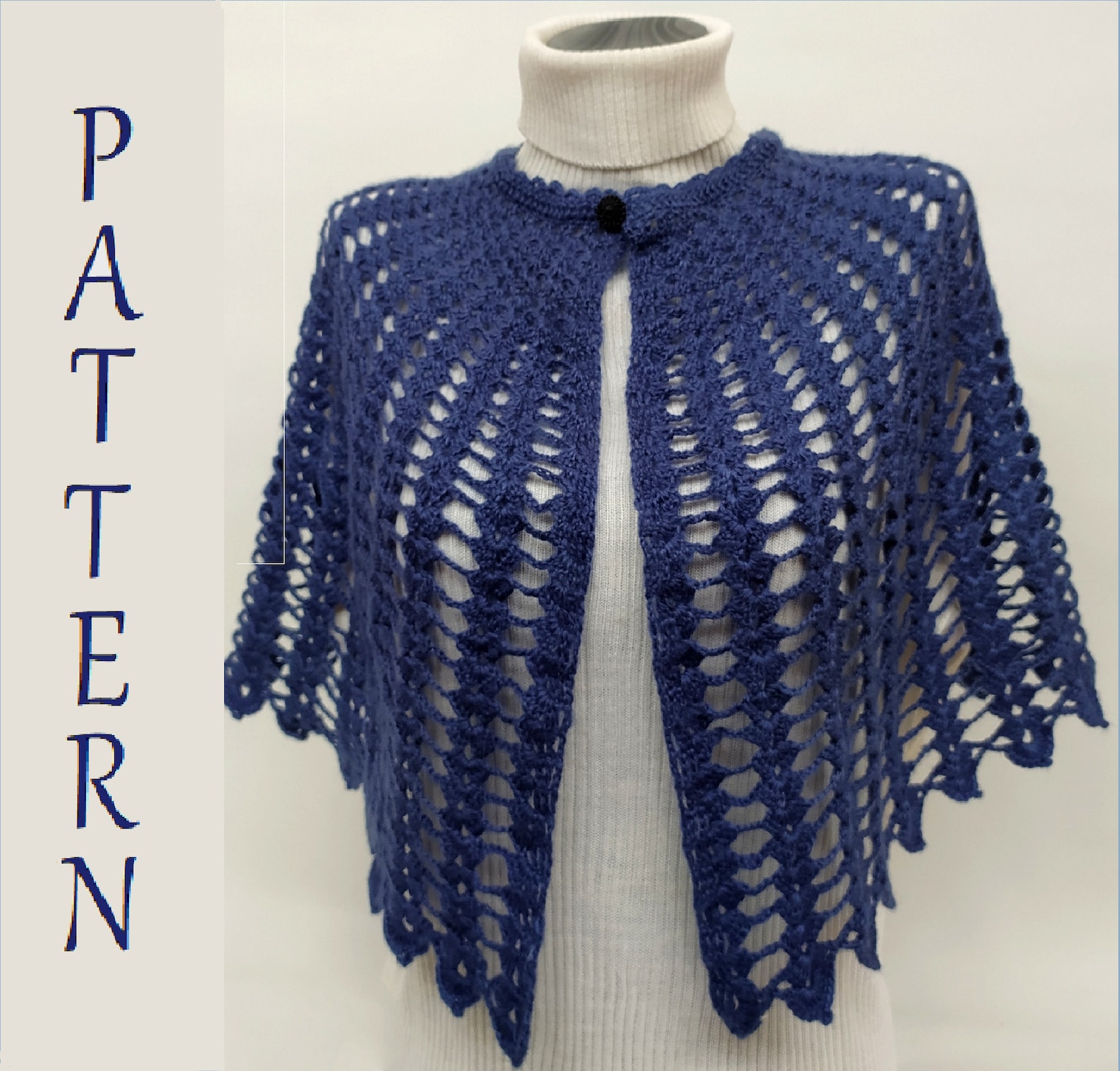 Crochet Woman Capelet PATTERN, Victorian Cape, Digital Download ...