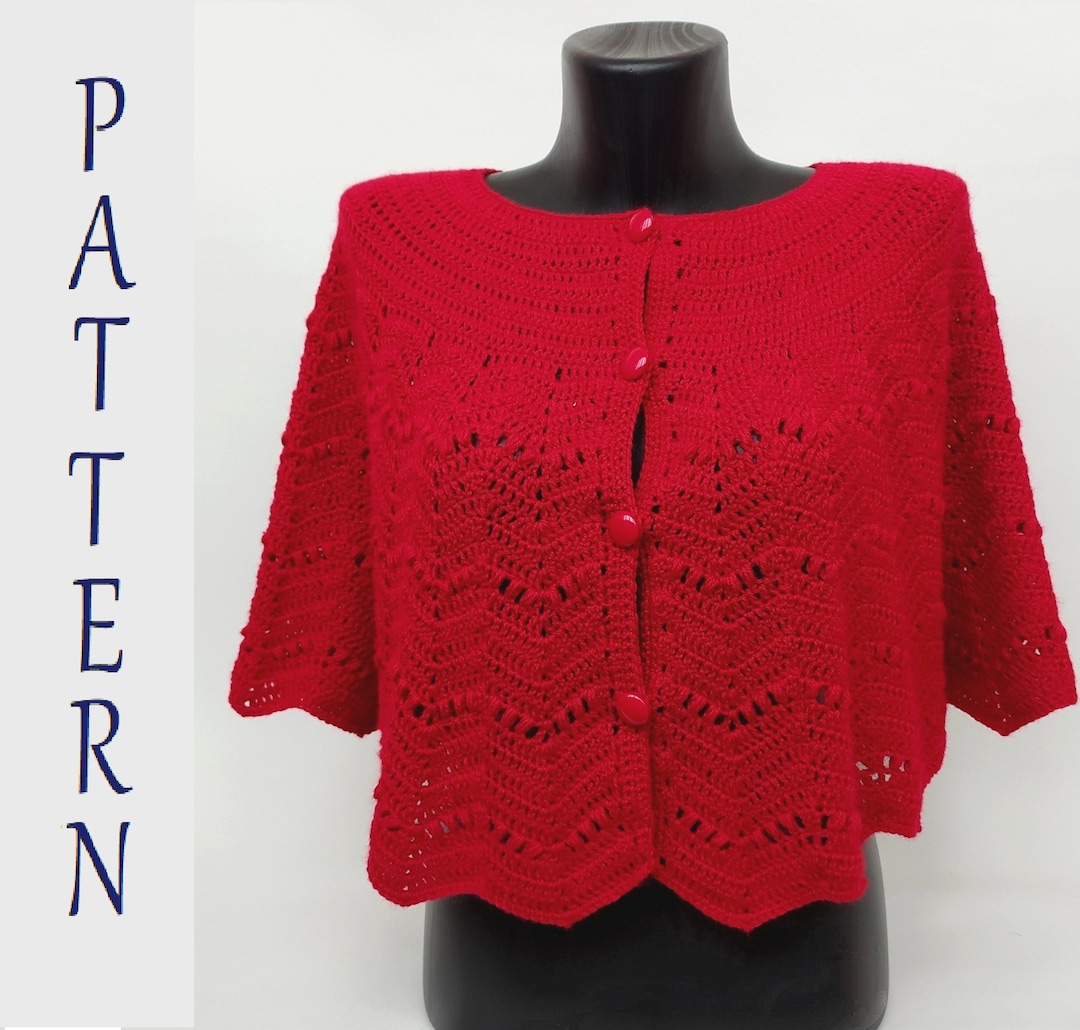 Crochet Capelet PATTERN, Tutorial, Photo, Diagrams - Etsy