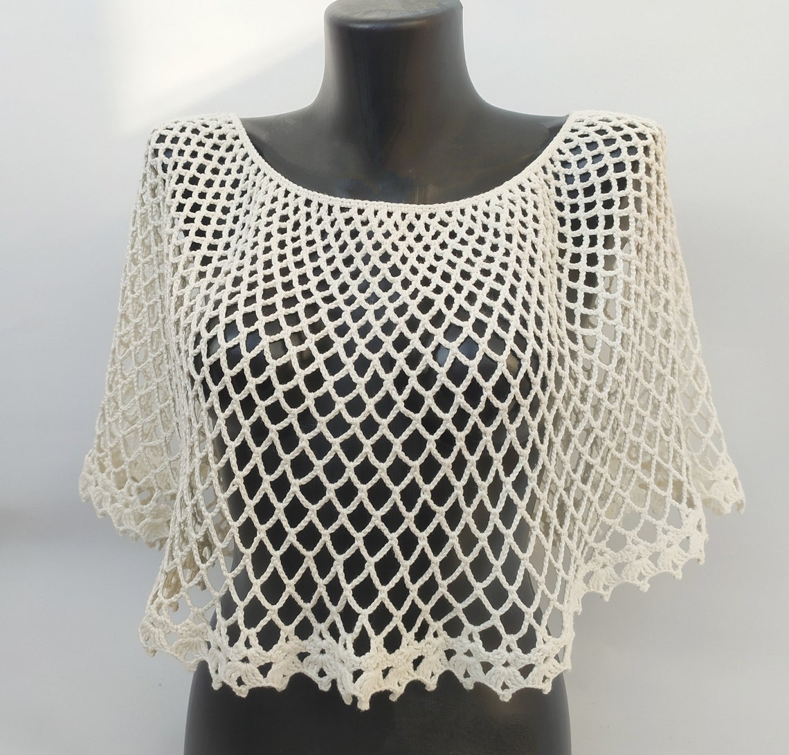 Crochet Capelet PATTERN Victorian Cape Mesh Capelet - Etsy