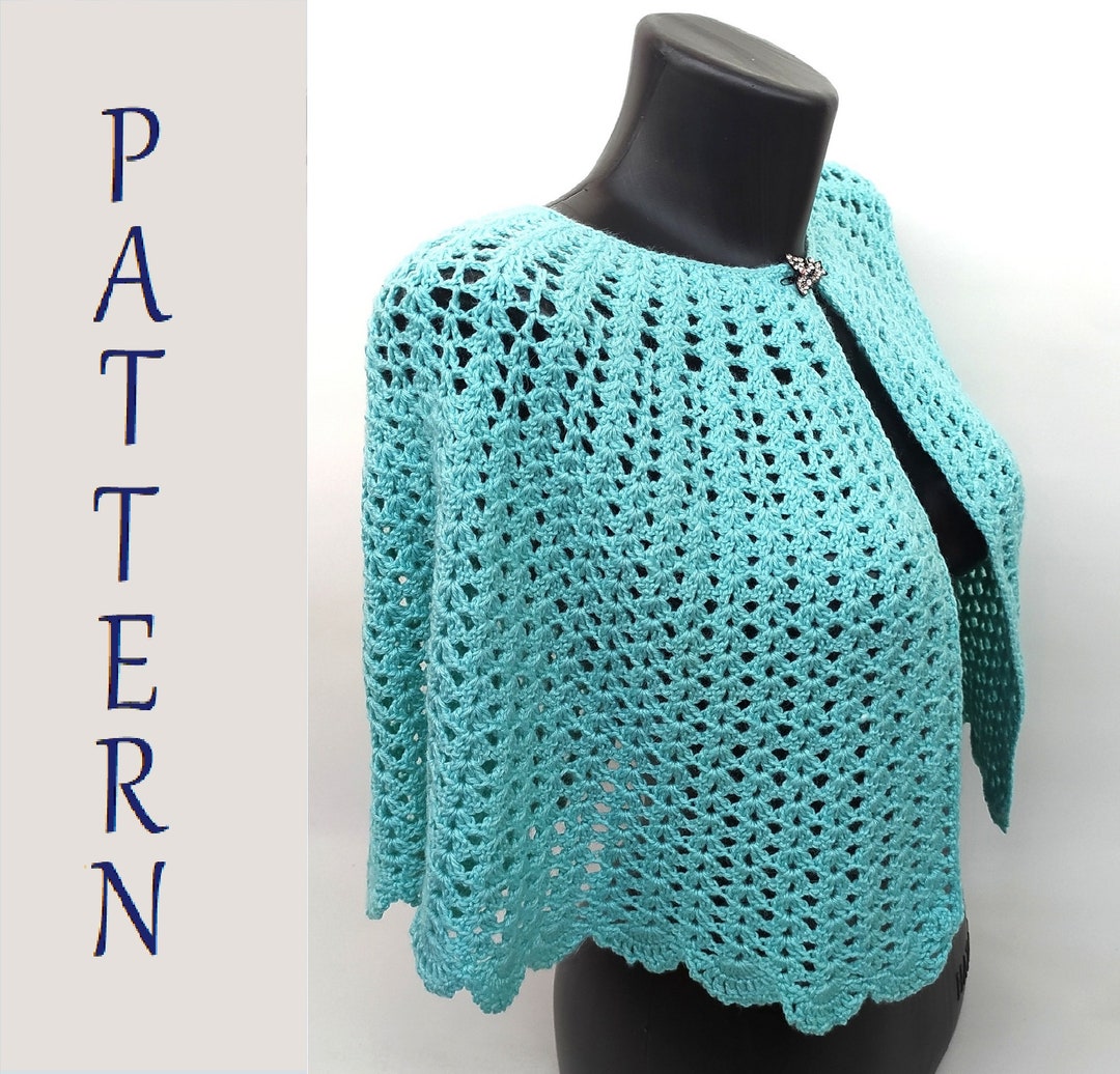 Crochet Woman Capelet PATTERN, Victorian Cape, Tutorial With Foto and ...