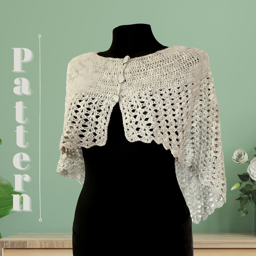 Crochet Lace Capelet PATTERN, Tutorial, Photo, and Diagrams - Etsy