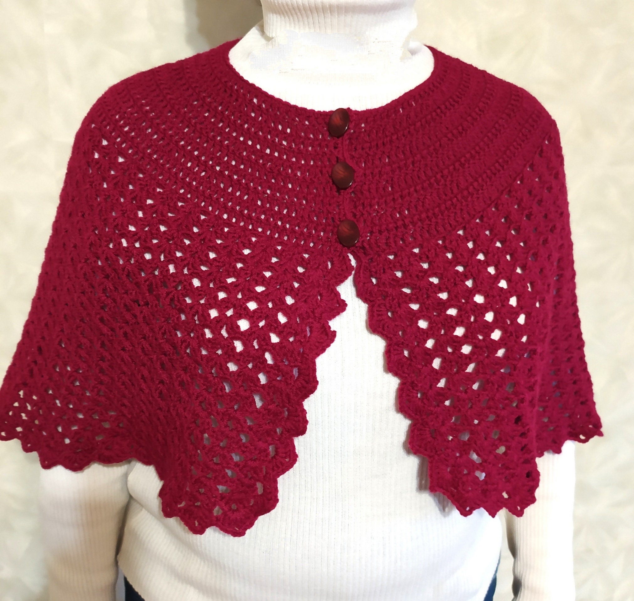 Crochet Capelet PATTERN Tutorials Photo and Charts - Etsy Australia