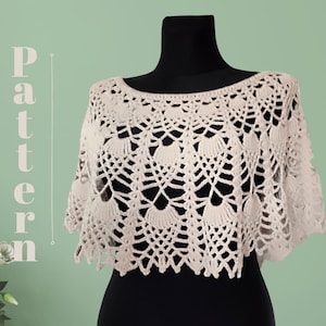 Crochet Lace Capelet PATTERN, Tutorial, Photo, and Diagrams - Etsy