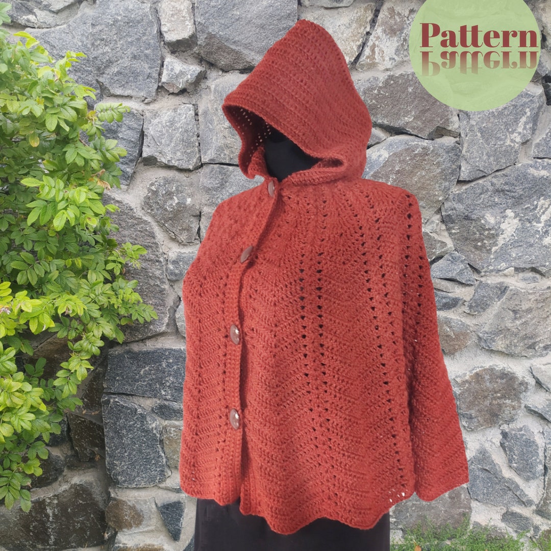 Crochet Hooded Capelet PATTERN, Tutorials, Photos and Diagrams - Etsy
