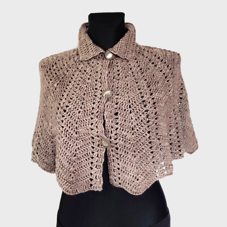 Woman Crochet Capelet With Buttons L, XL, Xxl - Etsy